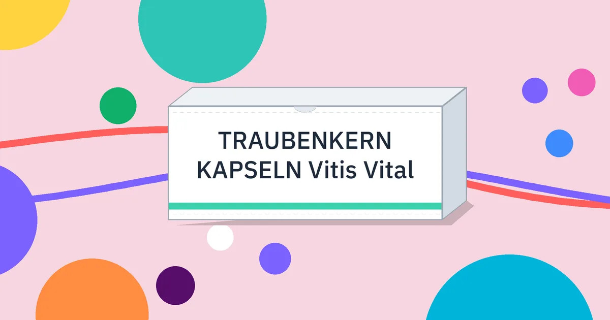 Symbolbild: Packung mit der Aufschrift TRAUBENKERN KAPSELN Vitis Vital (PZN 09648659) – Verfügbarkeit und Bezug in Apotheken in Frankfurt am Main