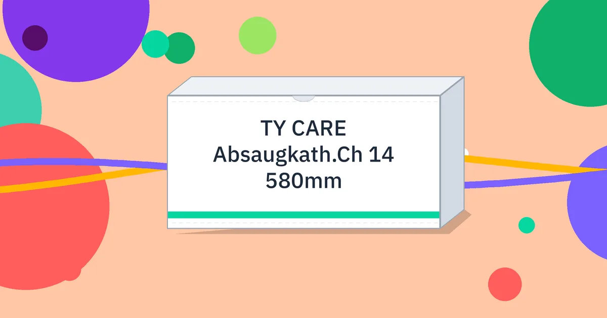 Symbolbild: Packung mit der Aufschrift TY CARE Absaugkath.Ch 14 580mm (PZN 00807777) – Verfügbarkeit und Bezug in Apotheken in Frankfurt am Main