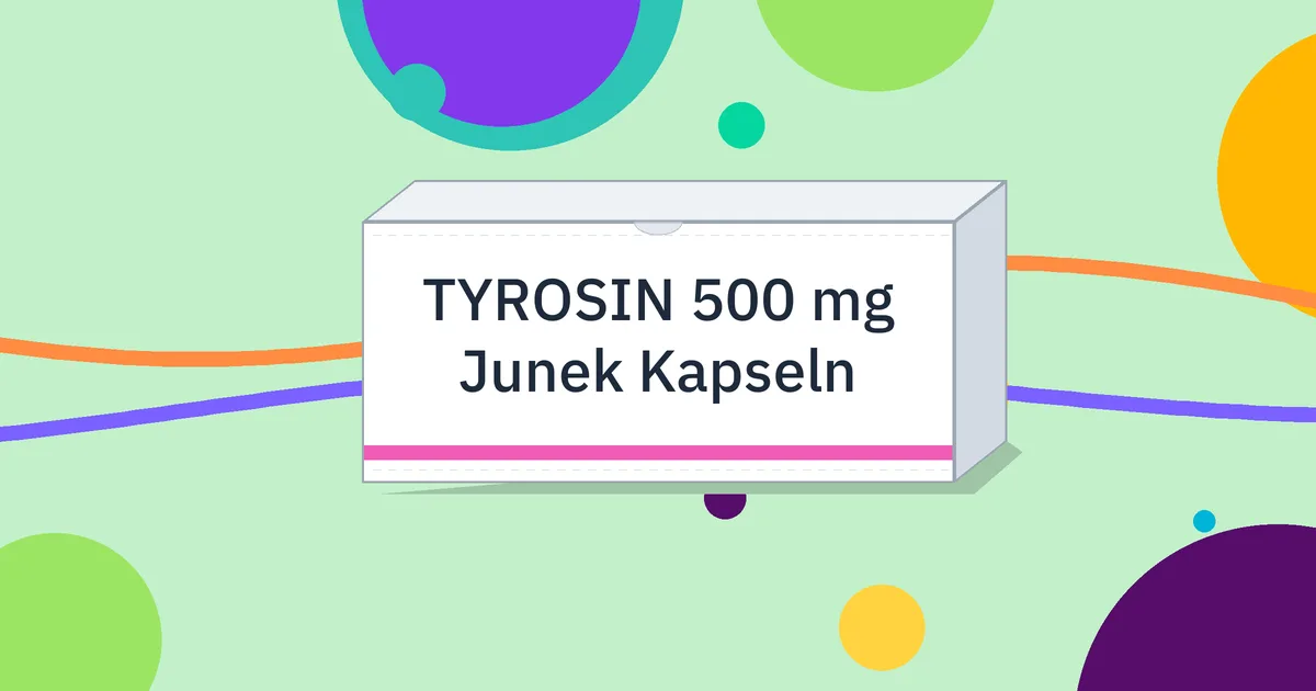 Symbolbild: Packung mit der Aufschrift TYROSIN 500 mg Junek Kapseln (PZN 00135740) – Verfügbarkeit und Bezug in Apotheken in Frankfurt am Main