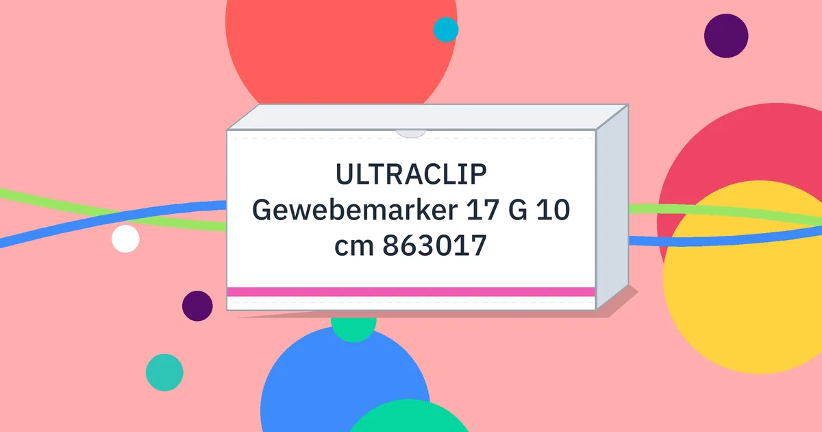 Symbolbild: Packung mit der Aufschrift ULTRACLIP Gewebemarker 17 G 10 cm 863017 (PZN 03564795) – Verfügbarkeit und Bezug in Apotheken in Frankfurt am Main