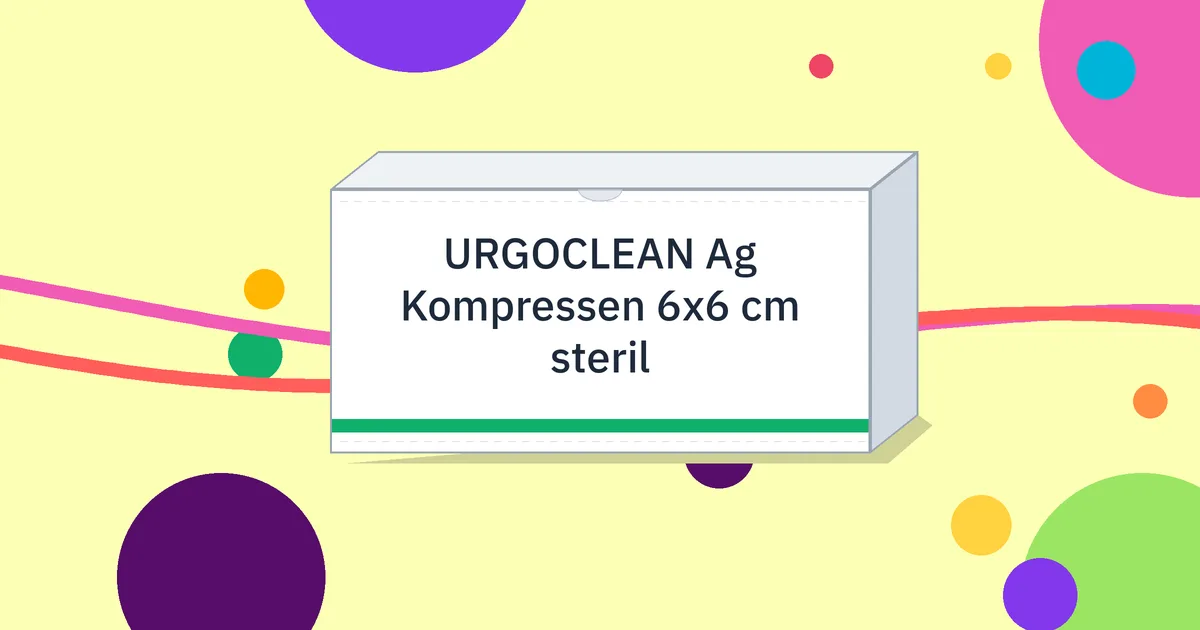 Symbolbild: Packung mit der Aufschrift URGOCLEAN Ag Kompressen 6x6 cm steril (PZN 19547876) – Verfügbarkeit und Bezug in Apotheken in Frankfurt am Main