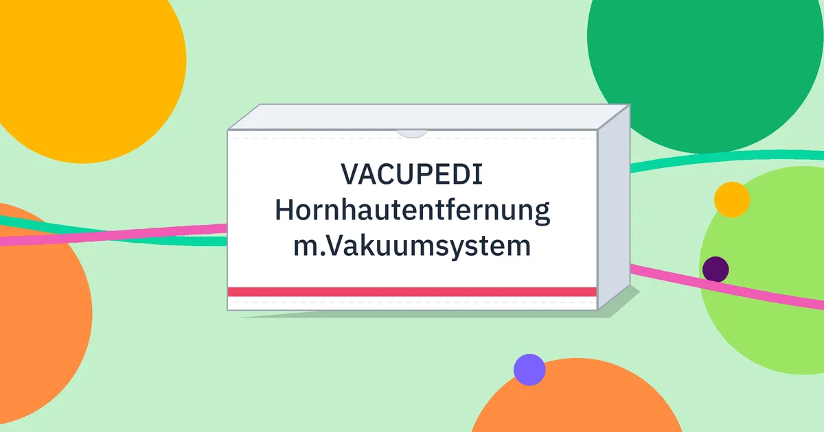 Symbolbild: Packung mit der Aufschrift VACUPEDI Hornhautentfernung m.Vakuumsystem (PZN 17594185) – Verfügbarkeit und Bezug in Apotheken in Frankfurt am Main