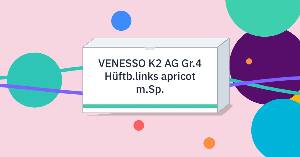 Symbolbild: Packung mit der Aufschrift VENESSO K2 AG Gr.4 Hüftb.links apricot m.Sp. (PZN 03267407) – Verfügbarkeit und Bezug in Apotheken in Frankfurt am Main