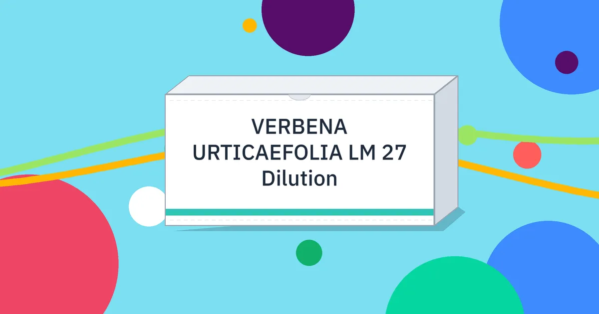 Symbolbild: Packung mit der Aufschrift VERBENA URTICAEFOLIA LM 27 Dilution (PZN 13268394) – Verfügbarkeit und Bezug in Apotheken in Frankfurt am Main