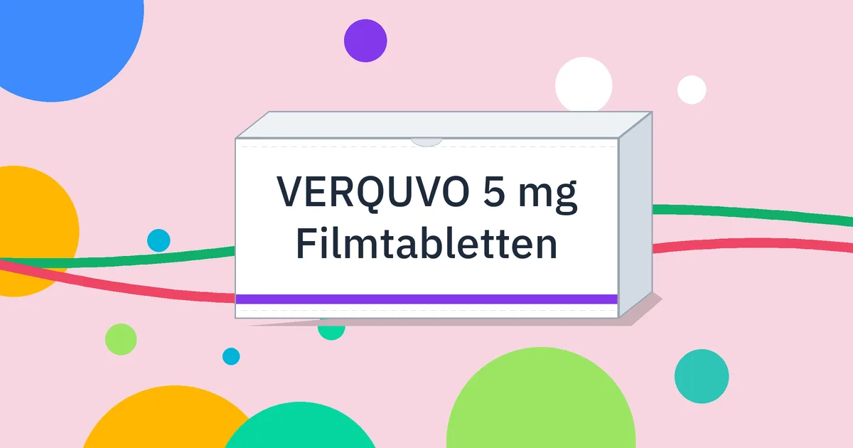 Symbolbild: Packung mit der Aufschrift VERQUVO 5 mg Filmtabletten (PZN 18776617) – Verfügbarkeit und Bezug in Apotheken in Frankfurt am Main