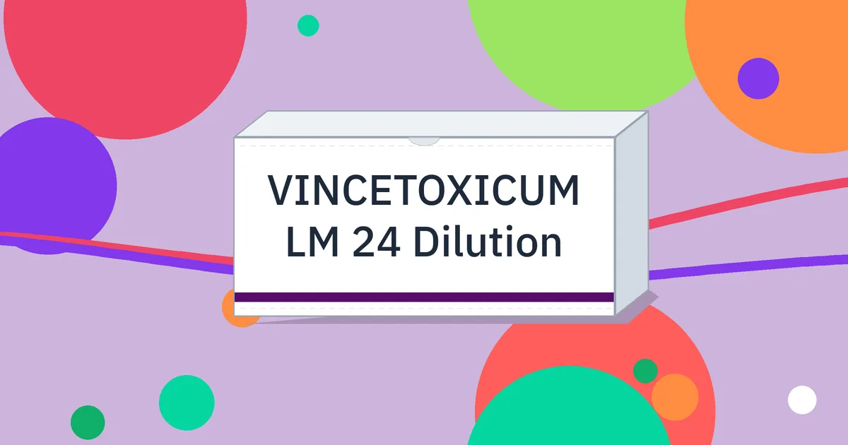 Symbolbild: Packung mit der Aufschrift VINCETOXICUM LM 24 Dilution (PZN 13274779) – Verfügbarkeit und Bezug in Apotheken in Frankfurt am Main