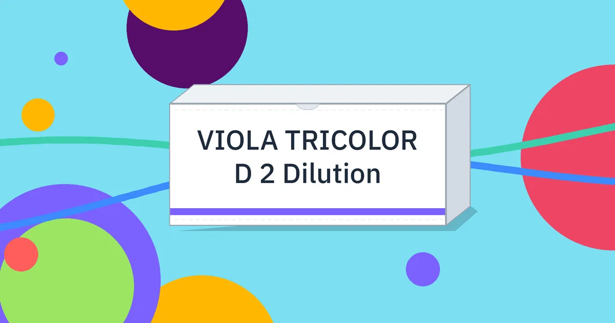 Symbolbild: Packung mit der Aufschrift VIOLA TRICOLOR D 2 Dilution (PZN 02933546) – Verfügbarkeit und Bezug in Apotheken in Frankfurt am Main