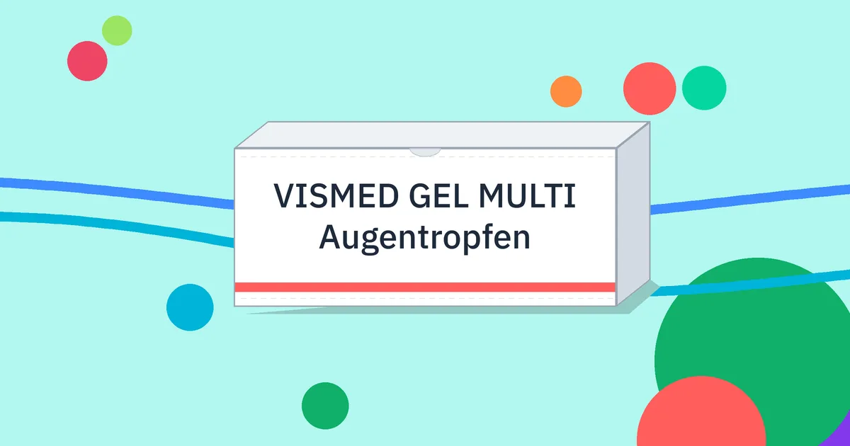 Symbolbild: Packung mit der Aufschrift VISMED GEL MULTI Augentropfen (PZN 09928726) – Verfügbarkeit und Bezug in Apotheken in Frankfurt am Main