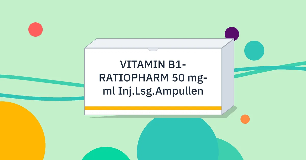 Symbolbild: Packung mit der Aufschrift VITAMIN B1-RATIOPHARM 50 mg-ml Inj.Lsg.Ampullen (PZN 04908021) – Verfügbarkeit und Bezug in Apotheken in Frankfurt am Main