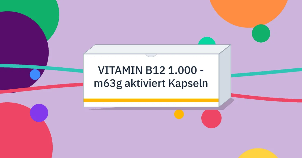 Symbolbild: Packung mit der Aufschrift VITAMIN B12 1.000 -m63g aktiviert Kapseln (PZN 17179055) – Verfügbarkeit und Bezug in Apotheken in Frankfurt am Main