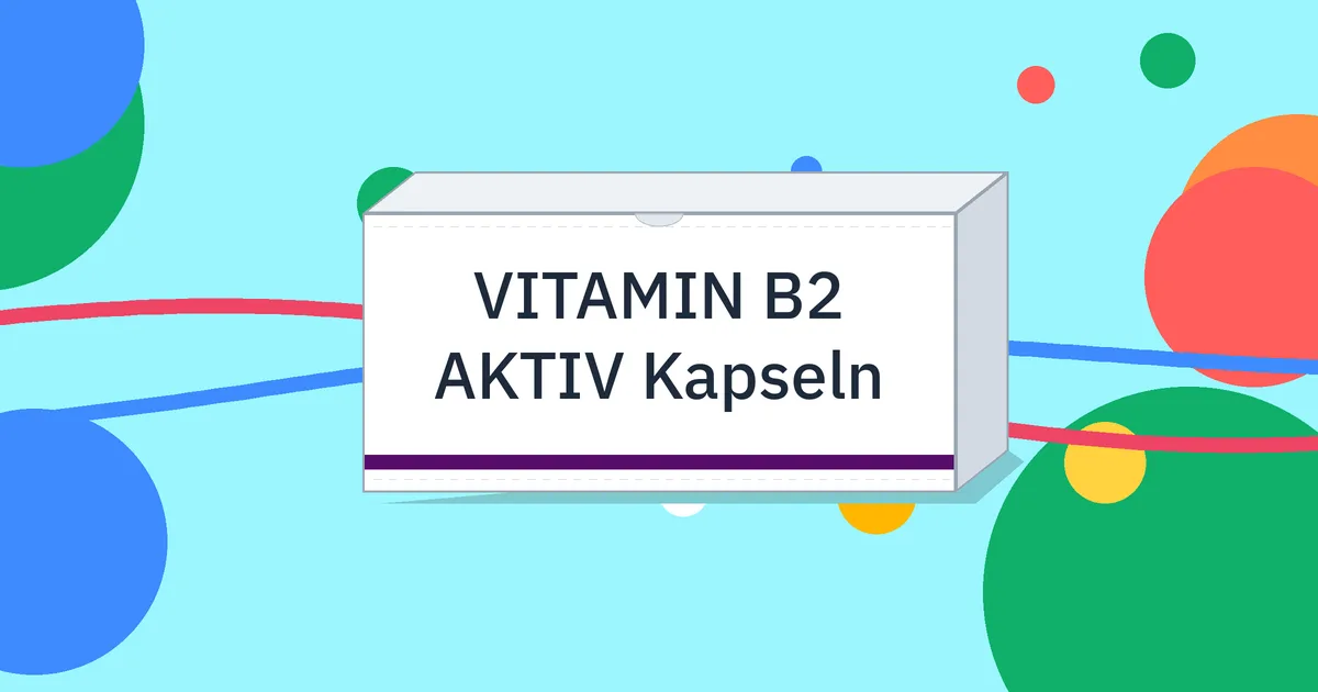 Symbolbild: Packung mit der Aufschrift VITAMIN B2 AKTIV Kapseln (PZN 09894625) – Verfügbarkeit und Bezug in Apotheken in Frankfurt am Main