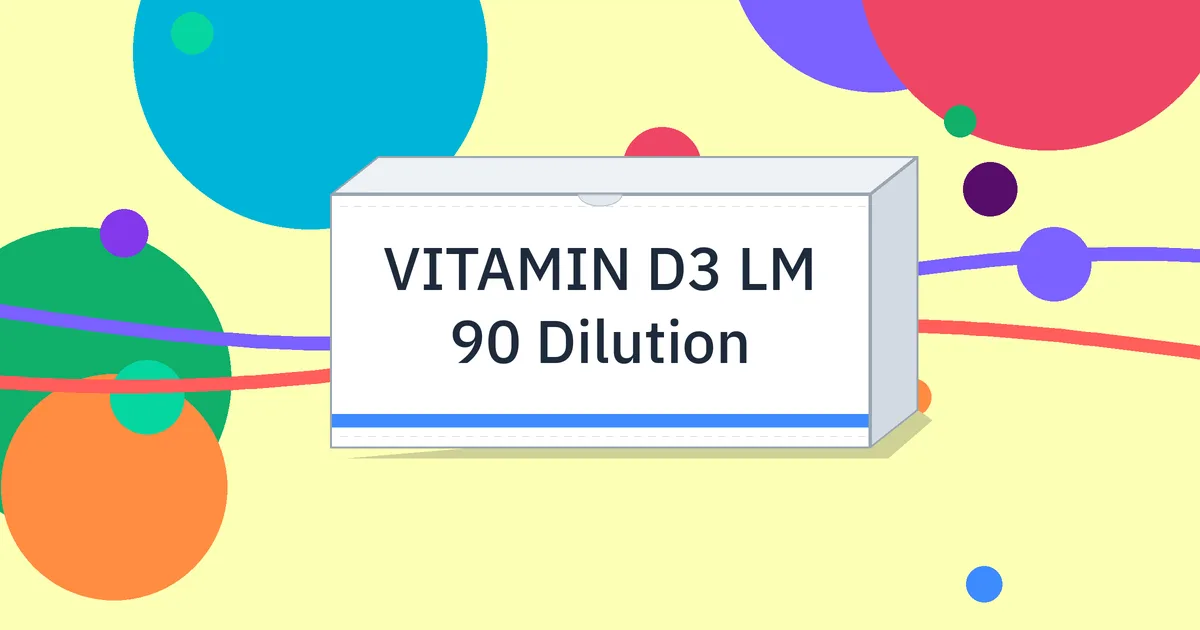 Symbolbild: Packung mit der Aufschrift VITAMIN D3 LM 90 Dilution (PZN 13279305) – Verfügbarkeit und Bezug in Apotheken in Frankfurt am Main