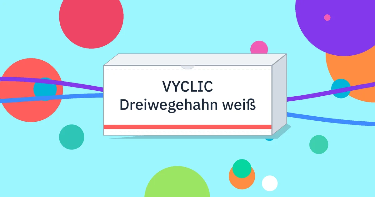 Symbolbild: Packung mit der Aufschrift VYCLIC Dreiwegehahn weiß (PZN 06846867) – Verfügbarkeit und Bezug in Apotheken in Frankfurt am Main