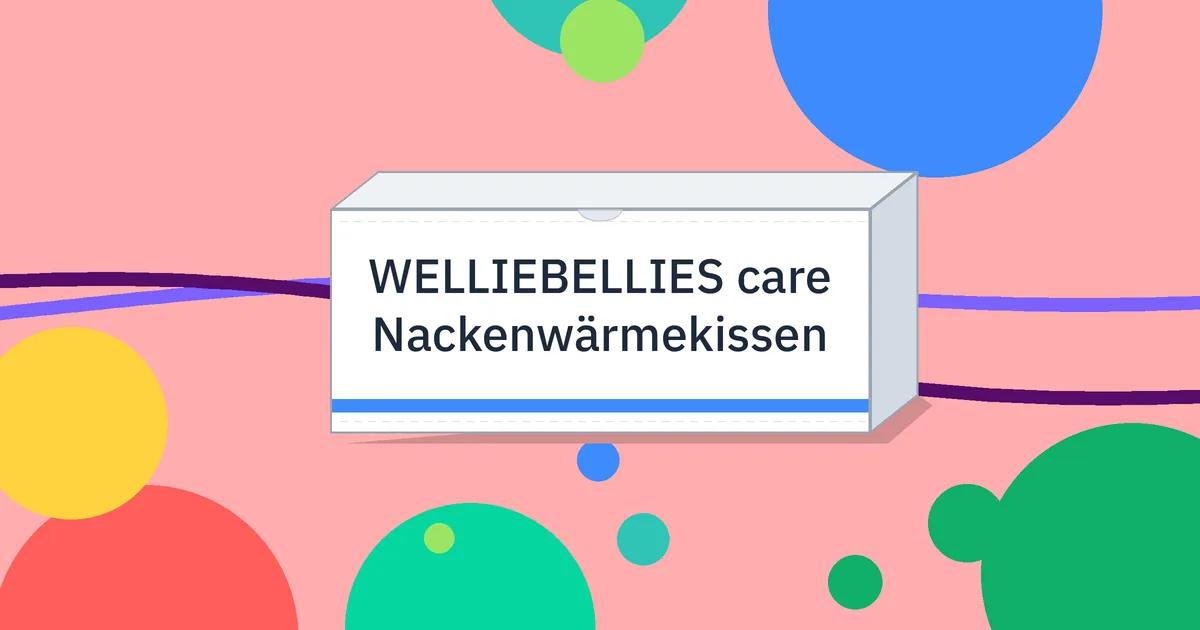 Symbolbild: Packung mit der Aufschrift WELLIEBELLIES care Nackenwärmekissen (PZN 11153267) – Verfügbarkeit und Bezug in Apotheken in Frankfurt am Main