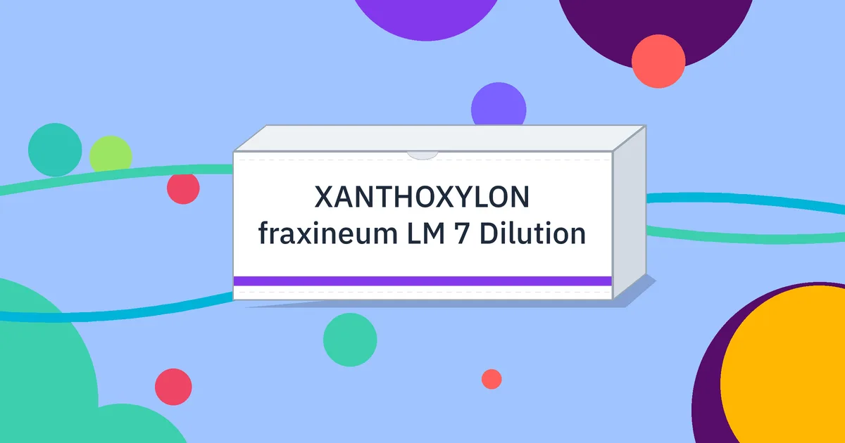 Symbolbild: Packung mit der Aufschrift XANTHOXYLON fraxineum LM 7 Dilution (PZN 13784322) – Verfügbarkeit und Bezug in Apotheken in Frankfurt am Main