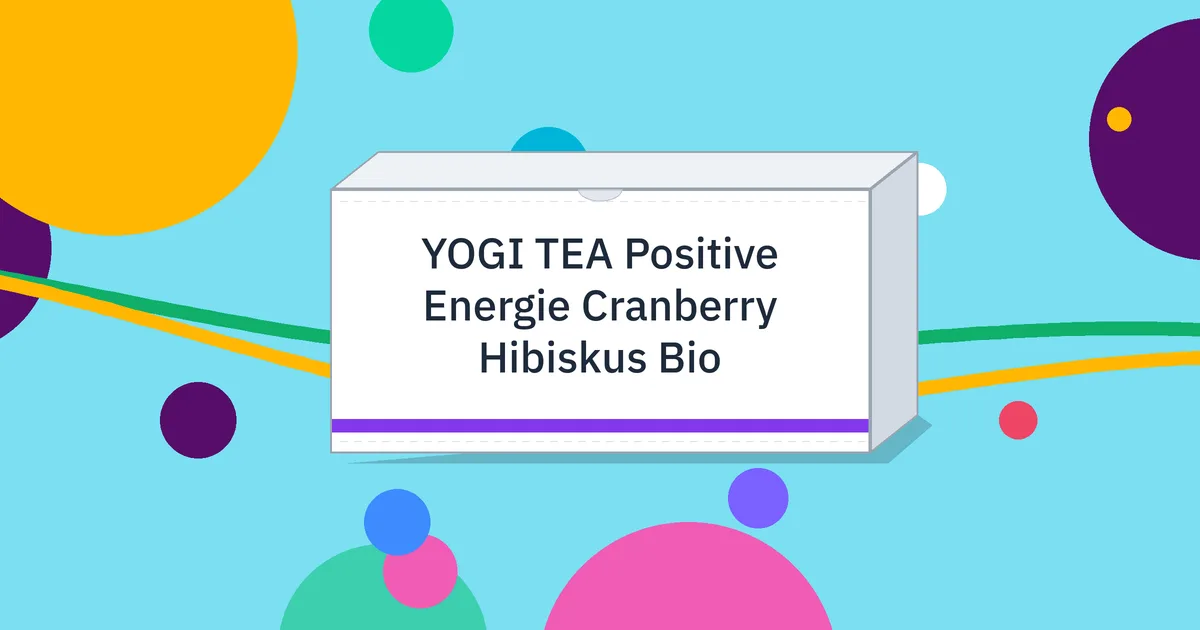 Symbolbild: Packung mit der Aufschrift YOGI TEA Positive Energie Cranberry Hibiskus Bio (PZN 12436990) – Verfügbarkeit und Bezug in Apotheken in Frankfurt am Main