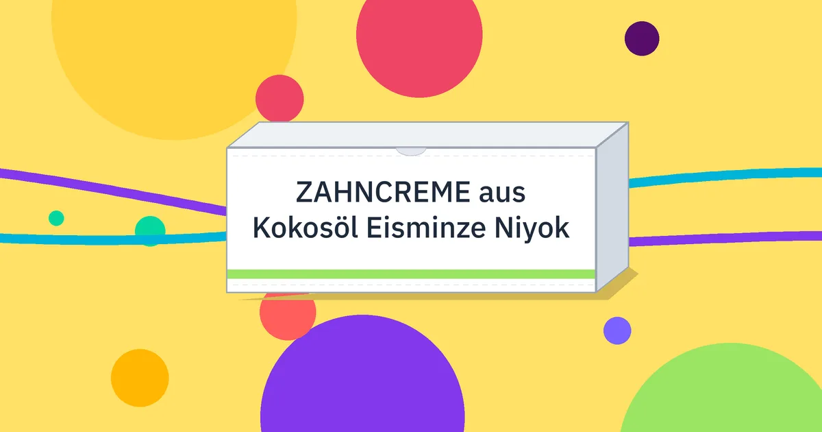 Symbolbild: Packung mit der Aufschrift ZAHNCREME aus Kokosöl Eisminze Niyok (PZN 17535573) – Verfügbarkeit und Bezug in Apotheken in Frankfurt am Main