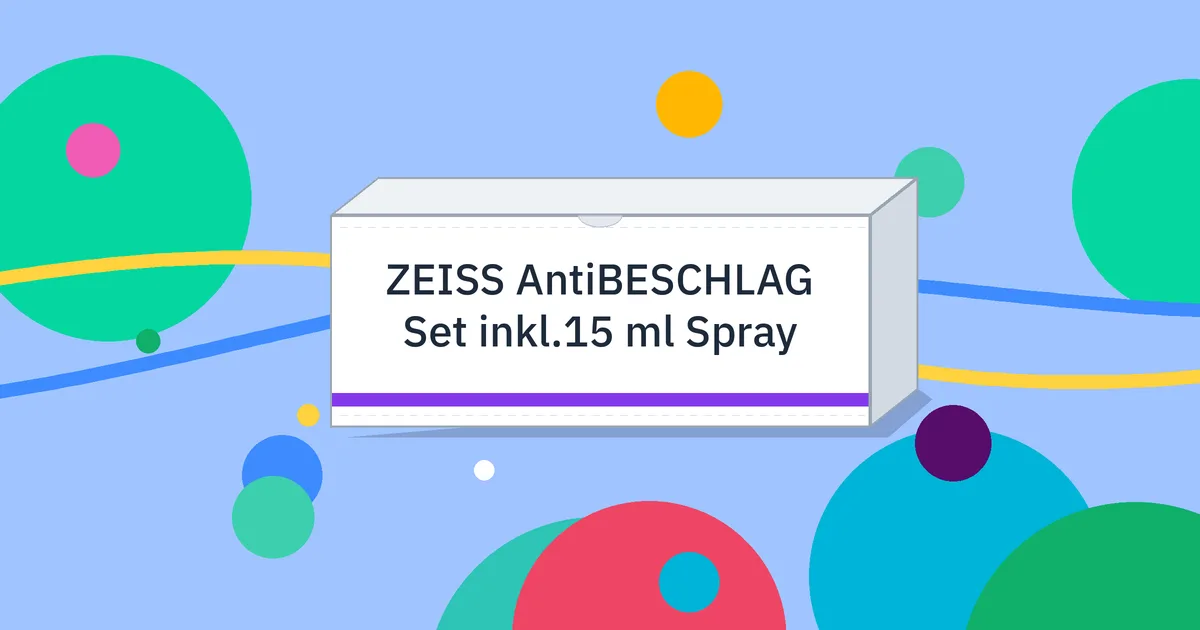 Symbolbild: Packung mit der Aufschrift ZEISS AntiBESCHLAG Set inkl.15 ml Spray (PZN 16914334) – Verfügbarkeit und Bezug in Apotheken in Frankfurt am Main