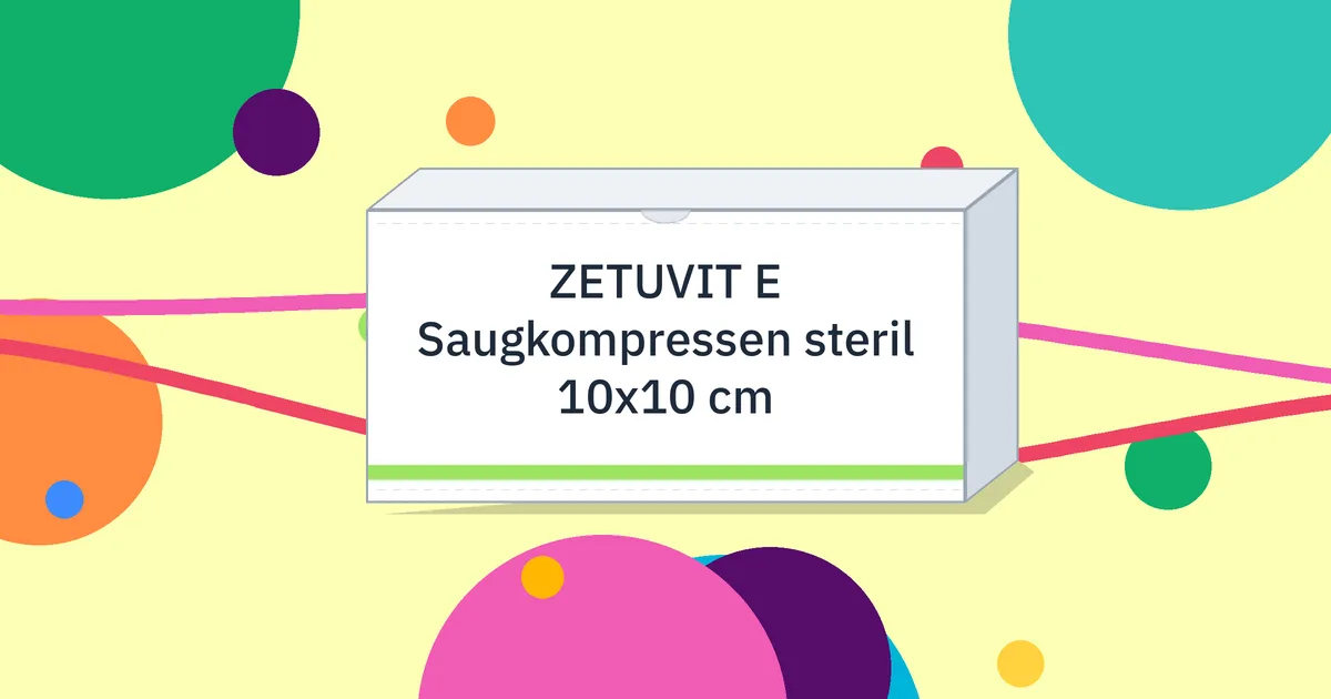 Symbolbild: Packung mit der Aufschrift ZETUVIT E Saugkompressen steril 10x10 cm (PZN 19969117) – Verfügbarkeit und Bezug in Apotheken in Frankfurt am Main
