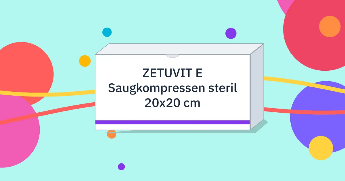 Symbolbild: Packung mit der Aufschrift ZETUVIT E Saugkompressen steril 20x20 cm (PZN 19646963) – Verfügbarkeit und Bezug in Apotheken in Frankfurt am Main