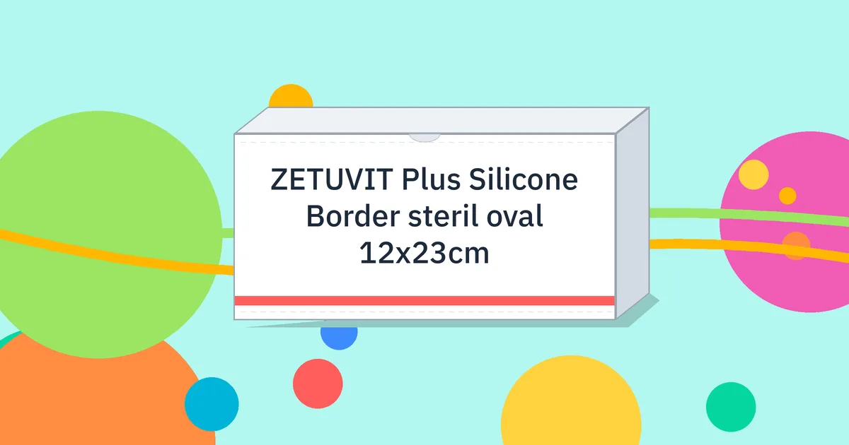Symbolbild: Packung mit der Aufschrift ZETUVIT Plus Silicone Border steril oval 12x23cm (PZN 19203585) – Verfügbarkeit und Bezug in Apotheken in Frankfurt am Main