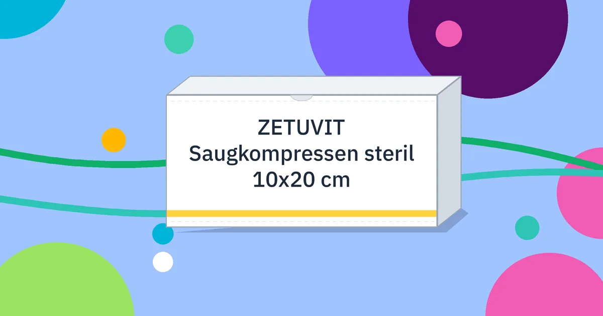 Symbolbild: Packung mit der Aufschrift ZETUVIT Saugkompressen steril 10x20 cm (PZN 18303712) – Verfügbarkeit und Bezug in Apotheken in Frankfurt am Main