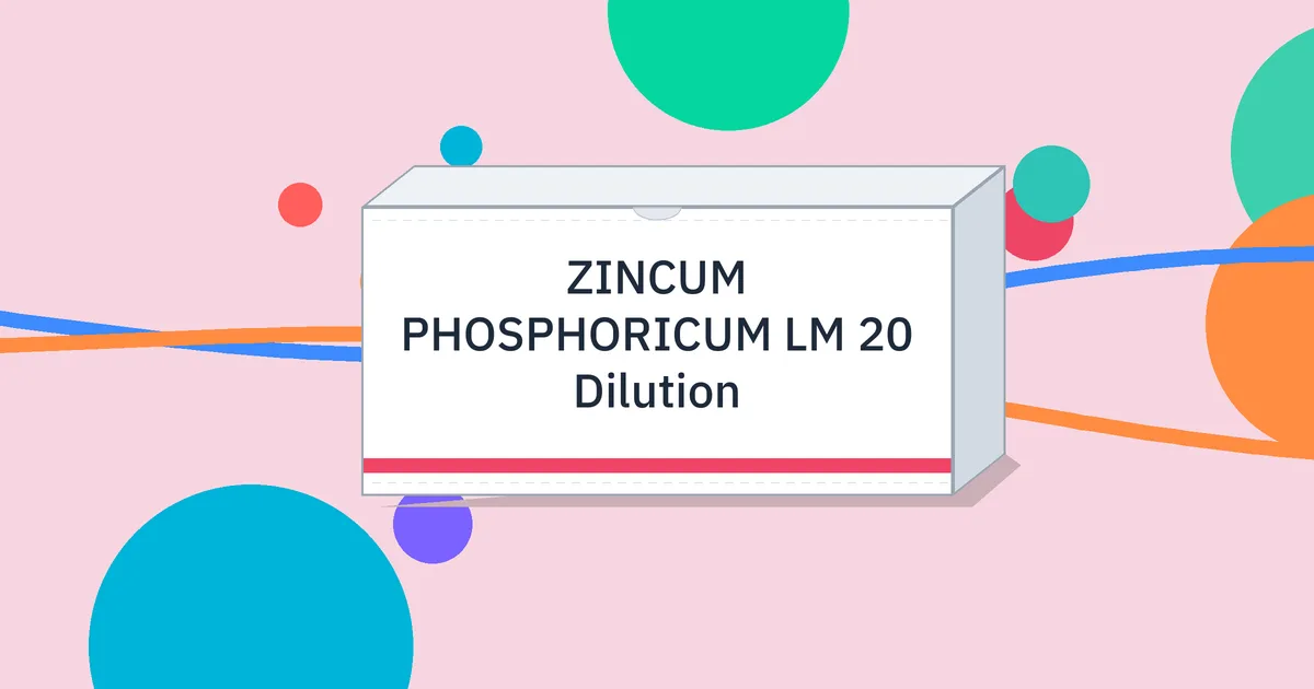 Symbolbild: Packung mit der Aufschrift ZINCUM PHOSPHORICUM LM 20 Dilution (PZN 13297579) – Verfügbarkeit und Bezug in Apotheken in Frankfurt am Main