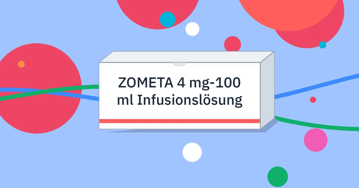 Symbolbild: Packung mit der Aufschrift ZOMETA 4 mg-100 ml Infusionslösung (PZN 10990883) – Verfügbarkeit und Bezug in Apotheken in Frankfurt am Main