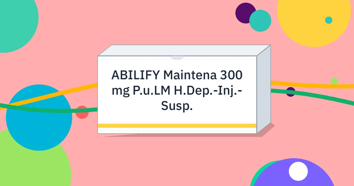 Symbolbild: Packung mit der Aufschrift ABILIFY Maintena 300 mg P.u.LM H.Dep.-Inj.-Susp. (PZN 12350567) – Verfügbarkeit und Bezug in Apotheken in Frankfurt am Main