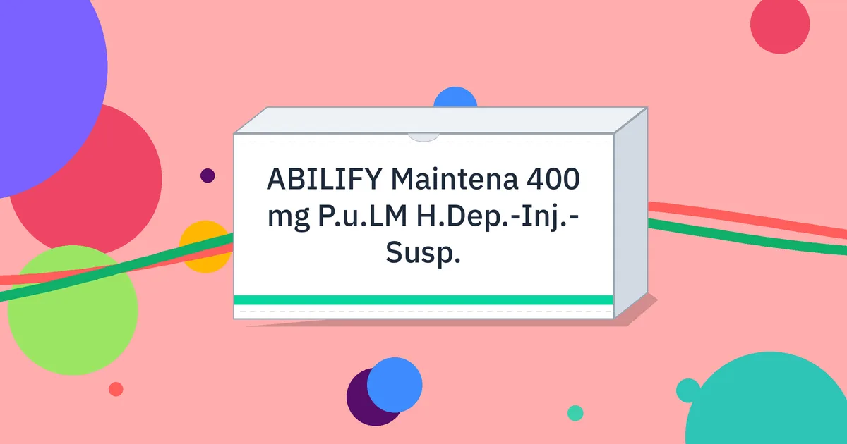 Symbolbild: Packung mit der Aufschrift ABILIFY Maintena 400 mg P.u.LM H.Dep.-Inj.-Susp. (PZN 15434193) – Verfügbarkeit und Bezug in Apotheken in Frankfurt am Main
