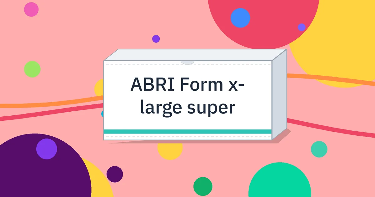 Symbolbild: Packung mit der Aufschrift ABRI Form x-large super (PZN 03560047) – Verfügbarkeit und Bezug in Apotheken in Frankfurt am Main