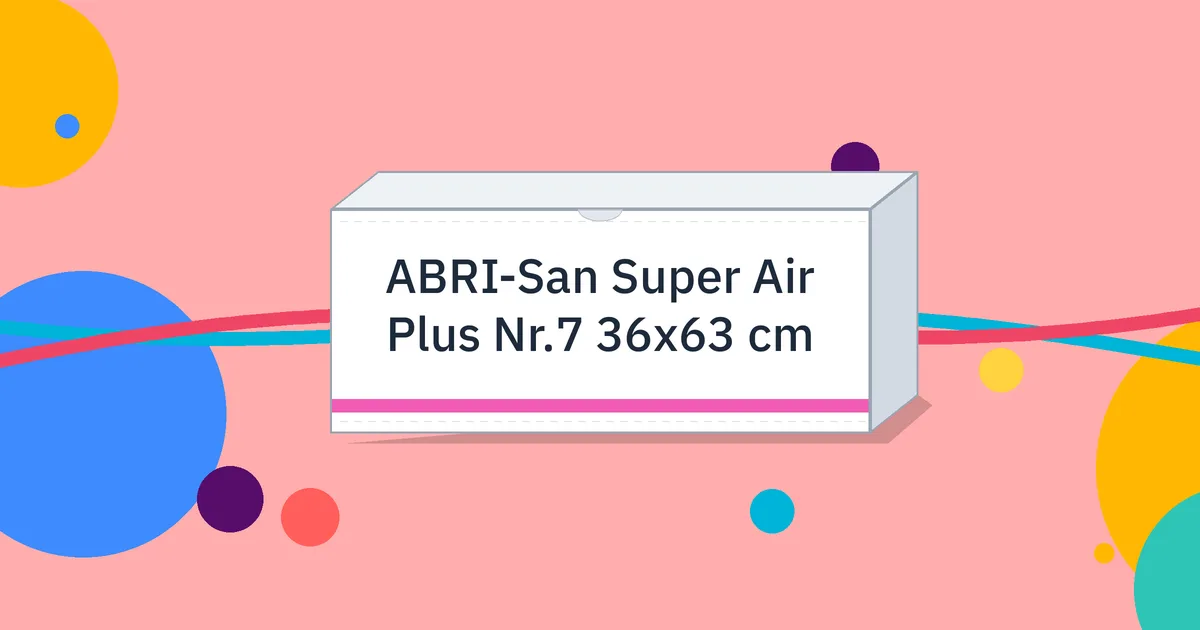 Symbolbild: Packung mit der Aufschrift ABRI-San Super Air Plus Nr.7 36x63 cm (PZN 03560567) – Verfügbarkeit und Bezug in Apotheken in Frankfurt am Main