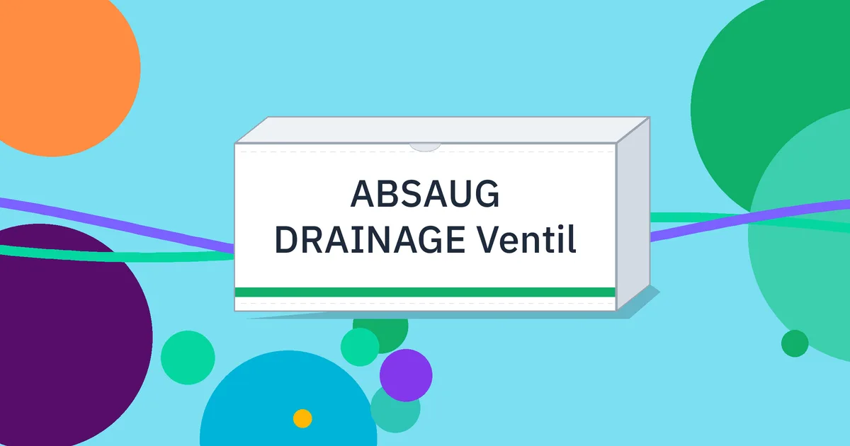 Symbolbild: Packung mit der Aufschrift ABSAUG DRAINAGE Ventil (PZN 02167690) – Verfügbarkeit und Bezug in Apotheken in Frankfurt am Main