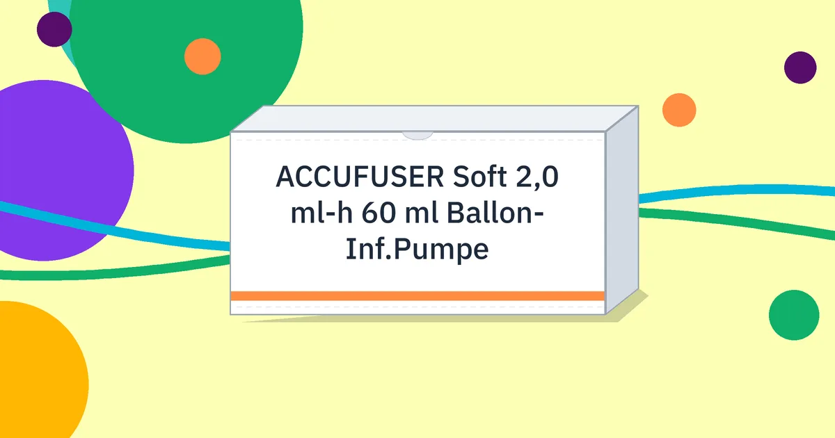 Symbolbild: Packung mit der Aufschrift ACCUFUSER Soft 2,0 ml-h 60 ml Ballon-Inf.Pumpe (PZN 19901071) – Verfügbarkeit und Bezug in Apotheken in Frankfurt am Main