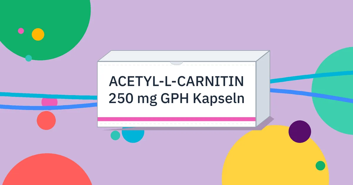 Symbolbild: Packung mit der Aufschrift ACETYL-L-CARNITIN 250 mg GPH Kapseln (PZN 09681237) – Verfügbarkeit und Bezug in Apotheken in Frankfurt am Main