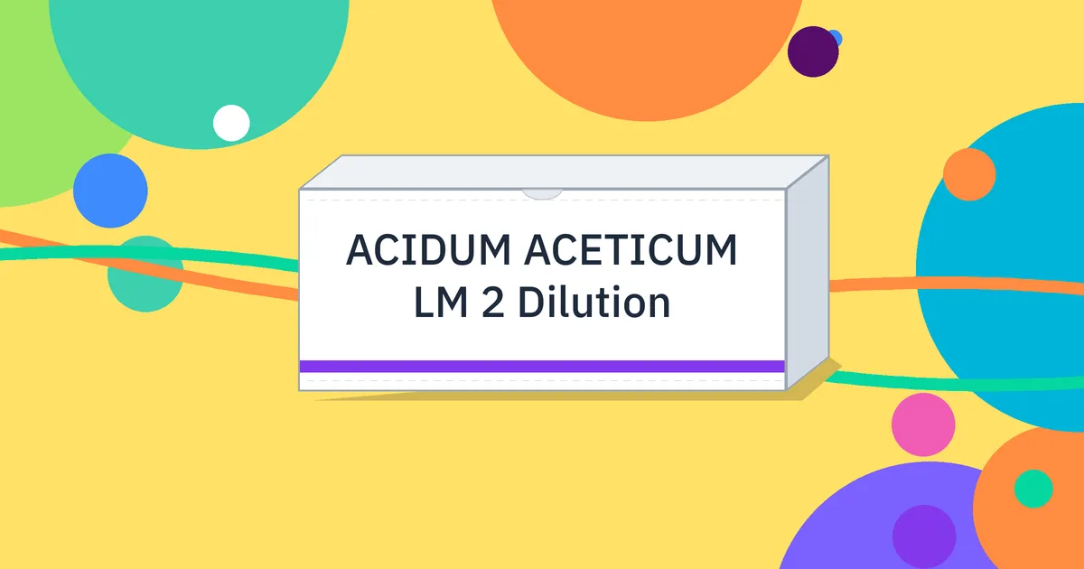 Symbolbild: Packung mit der Aufschrift ACIDUM ACETICUM LM 2 Dilution (PZN 13266679) – Verfügbarkeit und Bezug in Apotheken in Frankfurt am Main