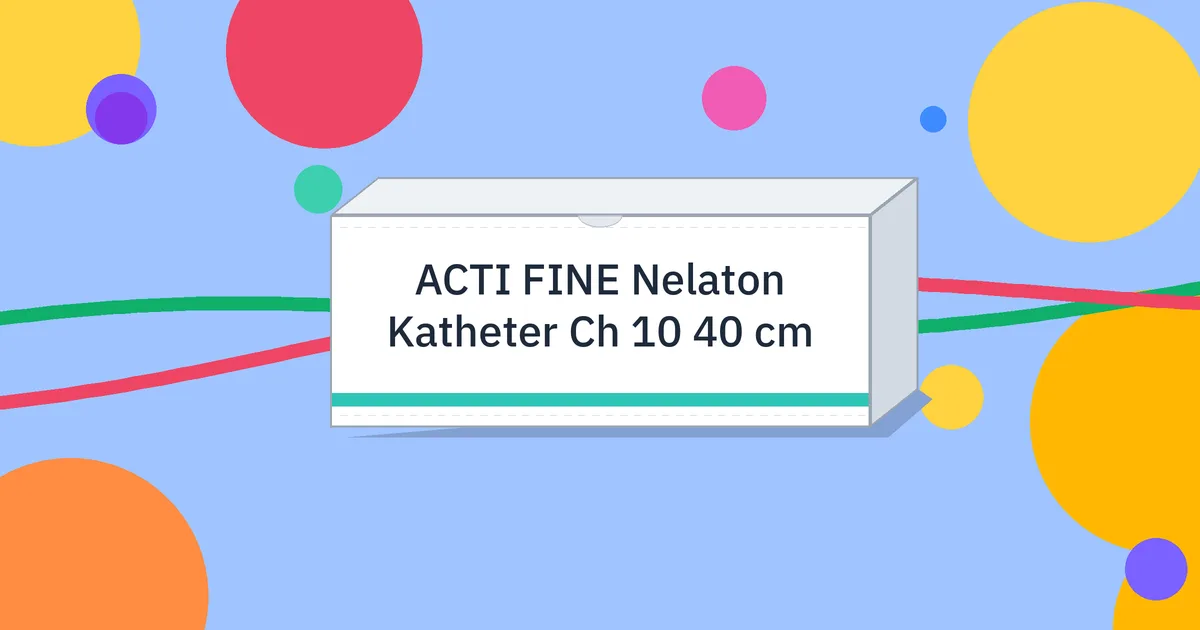 Symbolbild: Packung mit der Aufschrift ACTI FINE Nelaton Katheter Ch 10 40 cm (PZN 09616375) – Verfügbarkeit und Bezug in Apotheken in Frankfurt am Main