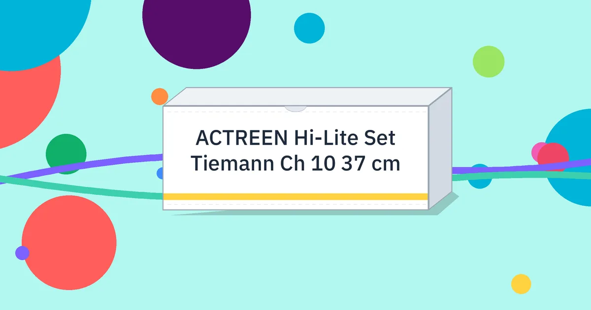 Symbolbild: Packung mit der Aufschrift ACTREEN Hi-Lite Set Tiemann Ch 10 37 cm (PZN 11311855) – Verfügbarkeit und Bezug in Apotheken in Frankfurt am Main