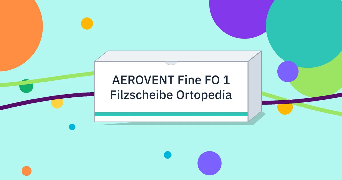 Symbolbild: Packung mit der Aufschrift AEROVENT Fine FO 1 Filzscheibe Ortopedia (PZN 01076318) – Verfügbarkeit und Bezug in Apotheken in Frankfurt am Main