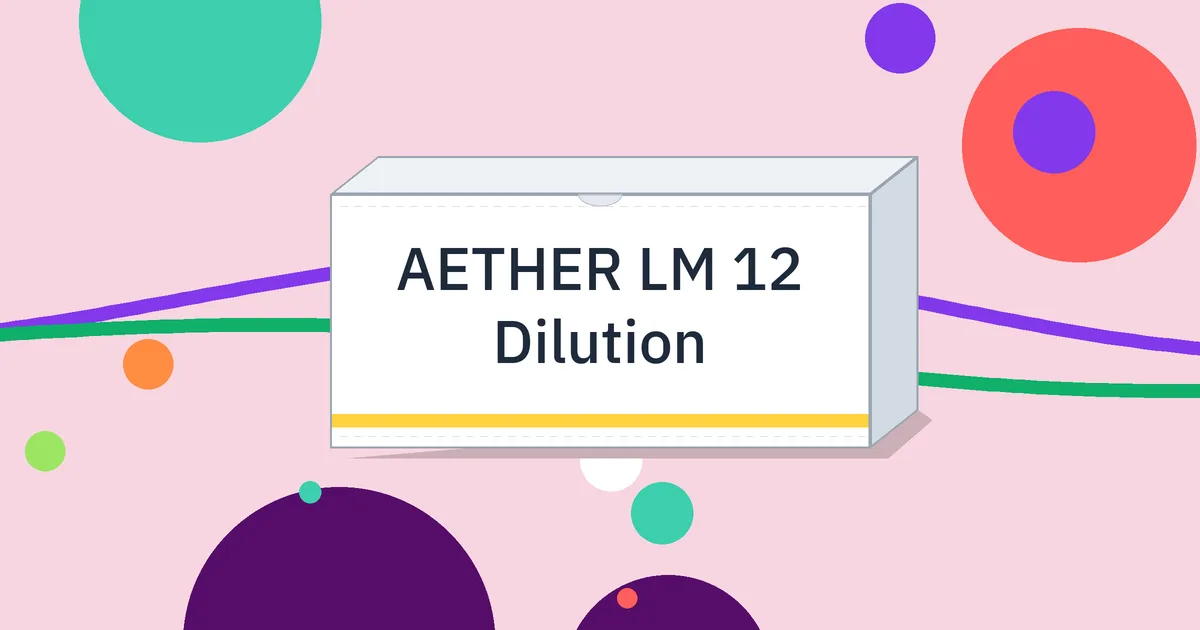 Symbolbild: Packung mit der Aufschrift AETHER LM 12 Dilution (PZN 13300117) – Verfügbarkeit und Bezug in Apotheken in Frankfurt am Main