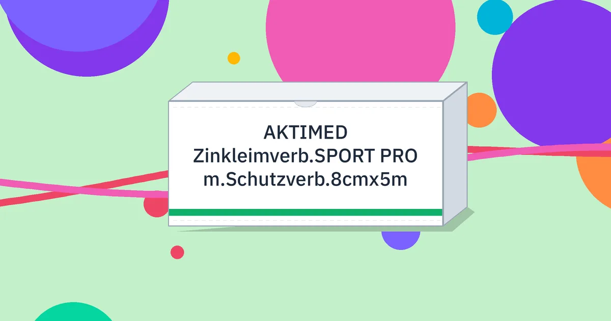 Symbolbild: Packung mit der Aufschrift AKTIMED Zinkleimverb.SPORT PRO m.Schutzverb.8cmx5m (PZN 17492131) – Verfügbarkeit und Bezug in Apotheken in Frankfurt am Main