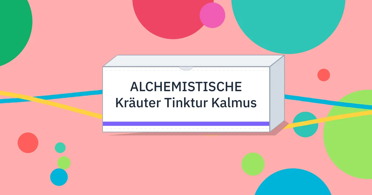 Symbolbild: Packung mit der Aufschrift ALCHEMISTISCHE Kräuter Tinktur Kalmus (PZN 17418689) – Verfügbarkeit und Bezug in Apotheken in Frankfurt am Main