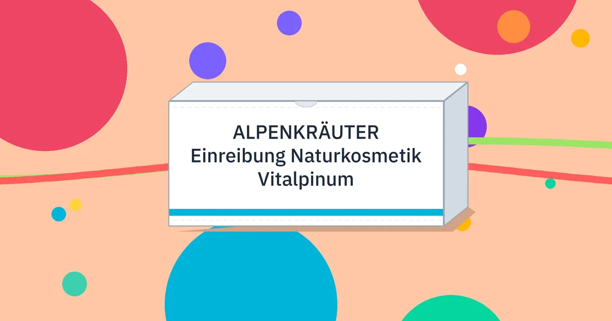 Symbolbild: Packung mit der Aufschrift ALPENKRÄUTER Einreibung Naturkosmetik Vitalpinum (PZN 18777539) – Verfügbarkeit und Bezug in Apotheken in Frankfurt am Main