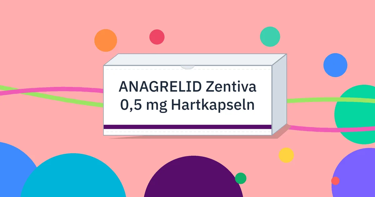 Symbolbild: Packung mit der Aufschrift ANAGRELID Zentiva 0,5 mg Hartkapseln (PZN 13361449) – Verfügbarkeit und Bezug in Apotheken in Frankfurt am Main