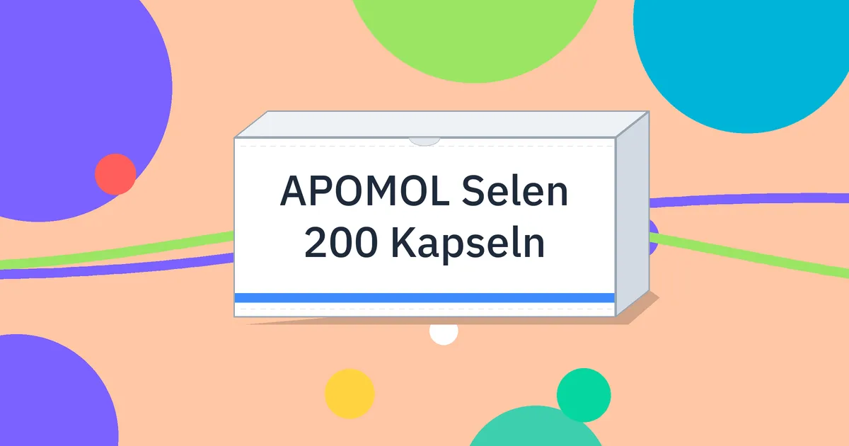 Symbolbild: Packung mit der Aufschrift APOMOL Selen 200 Kapseln (PZN 20574602) – Verfügbarkeit und Bezug in Apotheken in Frankfurt am Main