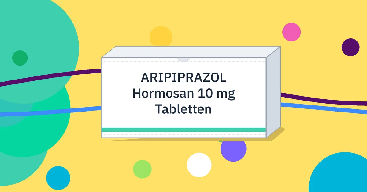 Symbolbild: Packung mit der Aufschrift ARIPIPRAZOL Hormosan 10 mg Tabletten (PZN 10754332) – Verfügbarkeit und Bezug in Apotheken in Frankfurt am Main