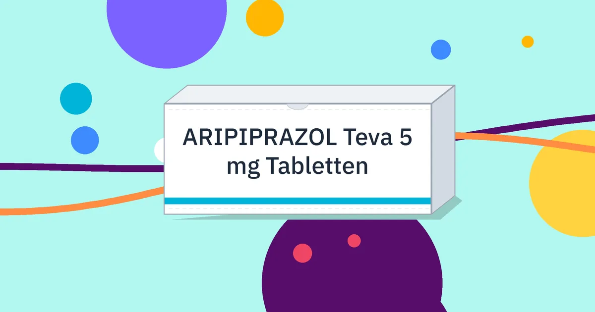 Symbolbild: Packung mit der Aufschrift ARIPIPRAZOL Teva 5 mg Tabletten (PZN 20285200) – Verfügbarkeit und Bezug in Apotheken in Frankfurt am Main