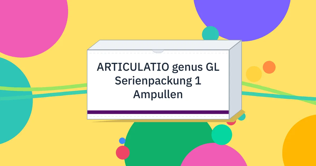 Symbolbild: Packung mit der Aufschrift ARTICULATIO genus GL Serienpackung 1 Ampullen (PZN 00847512) – Verfügbarkeit und Bezug in Apotheken in Frankfurt am Main