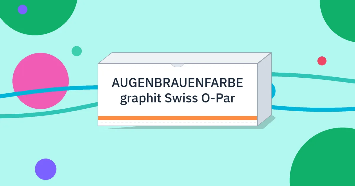 Symbolbild: Packung mit der Aufschrift AUGENBRAUENFARBE graphit Swiss O-Par (PZN 16500302) – Verfügbarkeit und Bezug in Apotheken in Frankfurt am Main