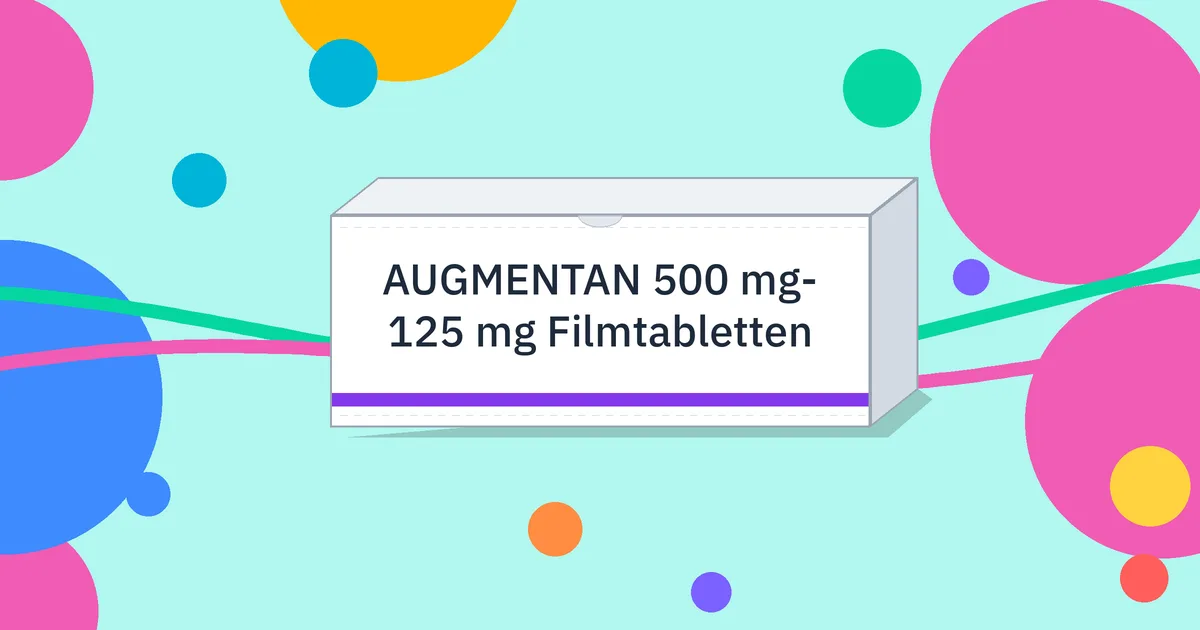 Symbolbild: Packung mit der Aufschrift AUGMENTAN 500 mg-125 mg Filmtabletten (PZN 13333364) – Verfügbarkeit und Bezug in Apotheken in Frankfurt am Main